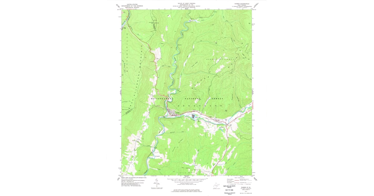 1977 Map of Durbin, WV — High-Res | Pastmaps