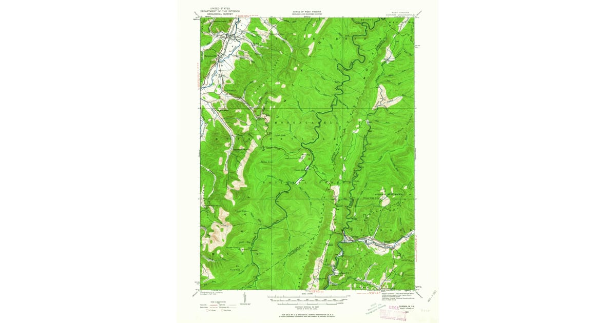 1922 Map of Durbin, WV — High-Res, 1963 Print | Pastmaps