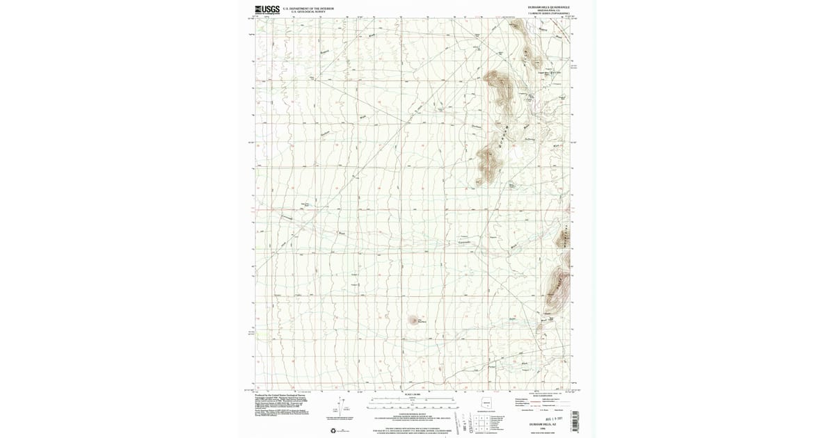 1996 Map of Durham Hills, Pinal County, AZ — High-Res | Pastmaps