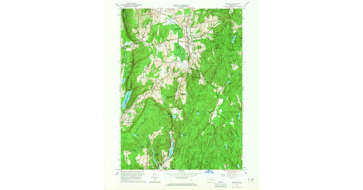1964 Map of Durham, Middlesex County, CT — High-Res | Pastmaps