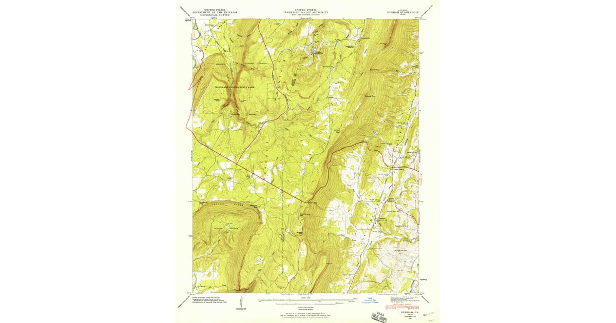 1946 Map of Durham, Walker County, GA — High-Res | Pastmaps