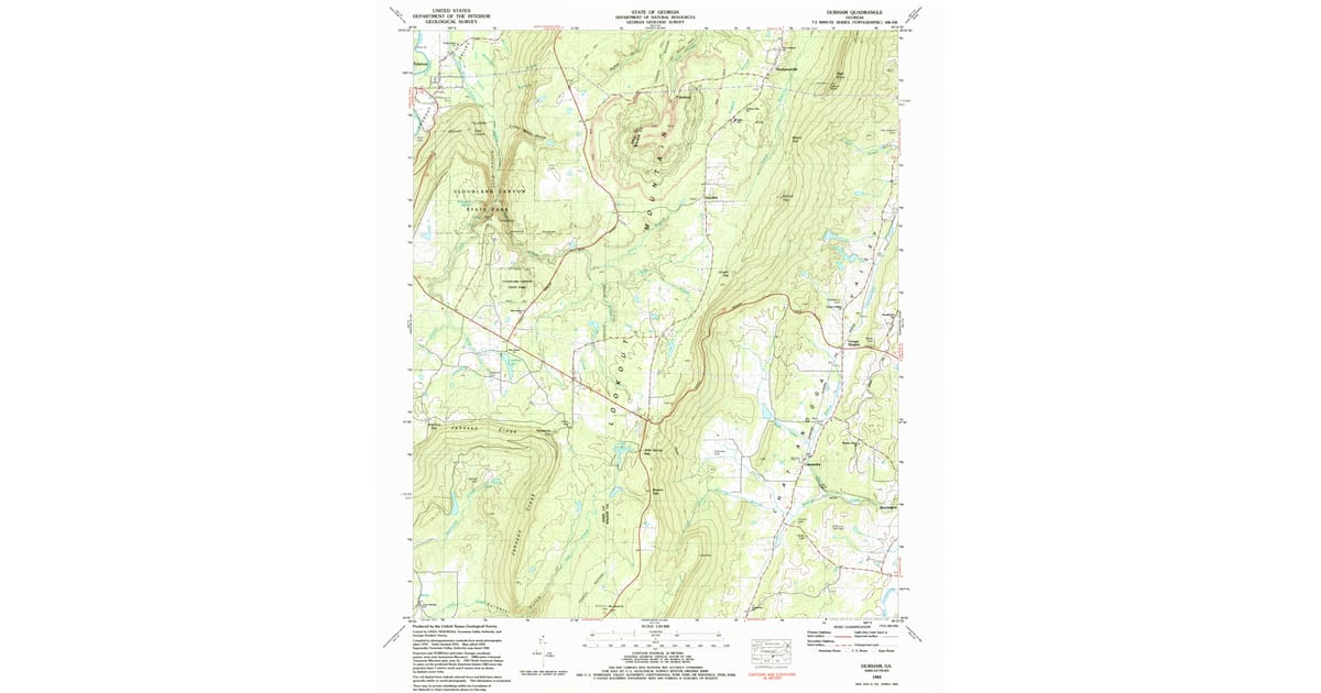 1983 Map of Durham, Walker County, GA — High-Res | Pastmaps