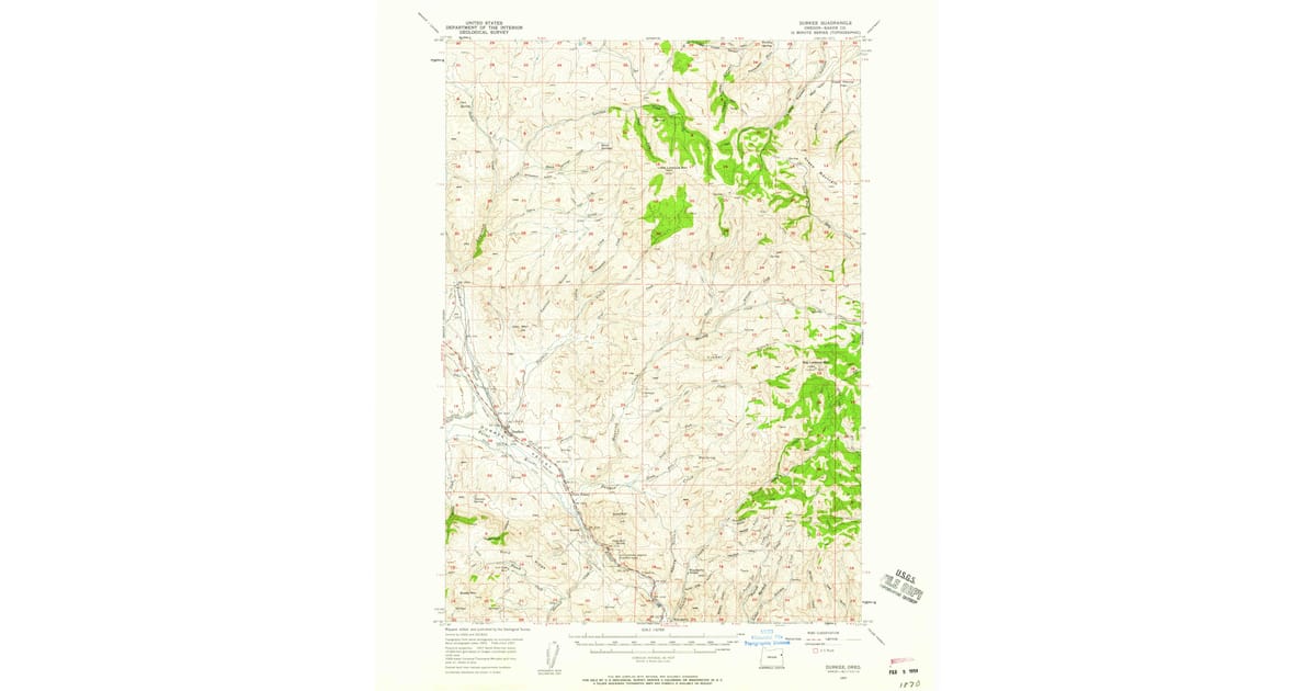 1957 Map of Durkee, Baker County, OR — High-Res | Pastmaps