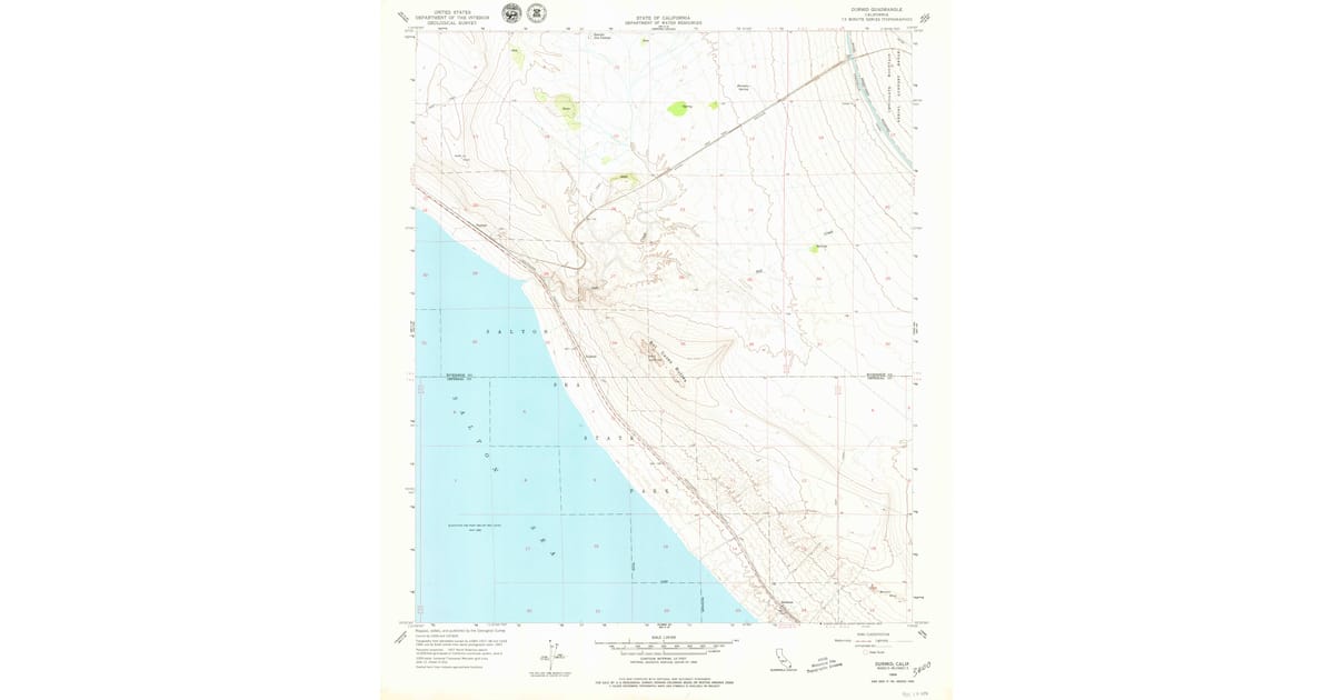 1956 Map of Durmid, Riverside County, CA — High-Res, 1979 Print | Pastmaps