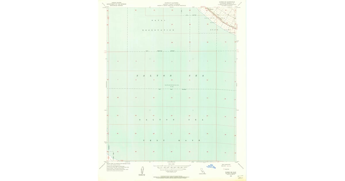 1956 Map of Durmid SE, Imperial County, CA — High-Res | Pastmaps