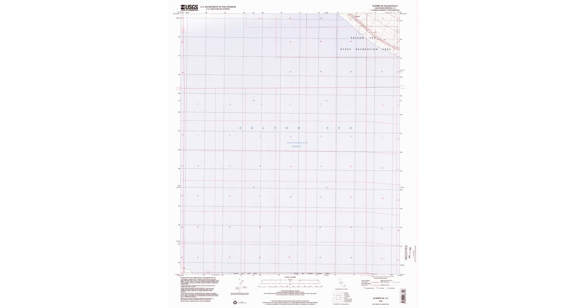 1998 Map of Durmid SE, Imperial County, CA — High-Res | Pastmaps