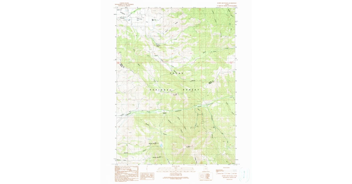 1990 Map of Durst Mountain, Morgan County, UT — High-Res | Pastmaps