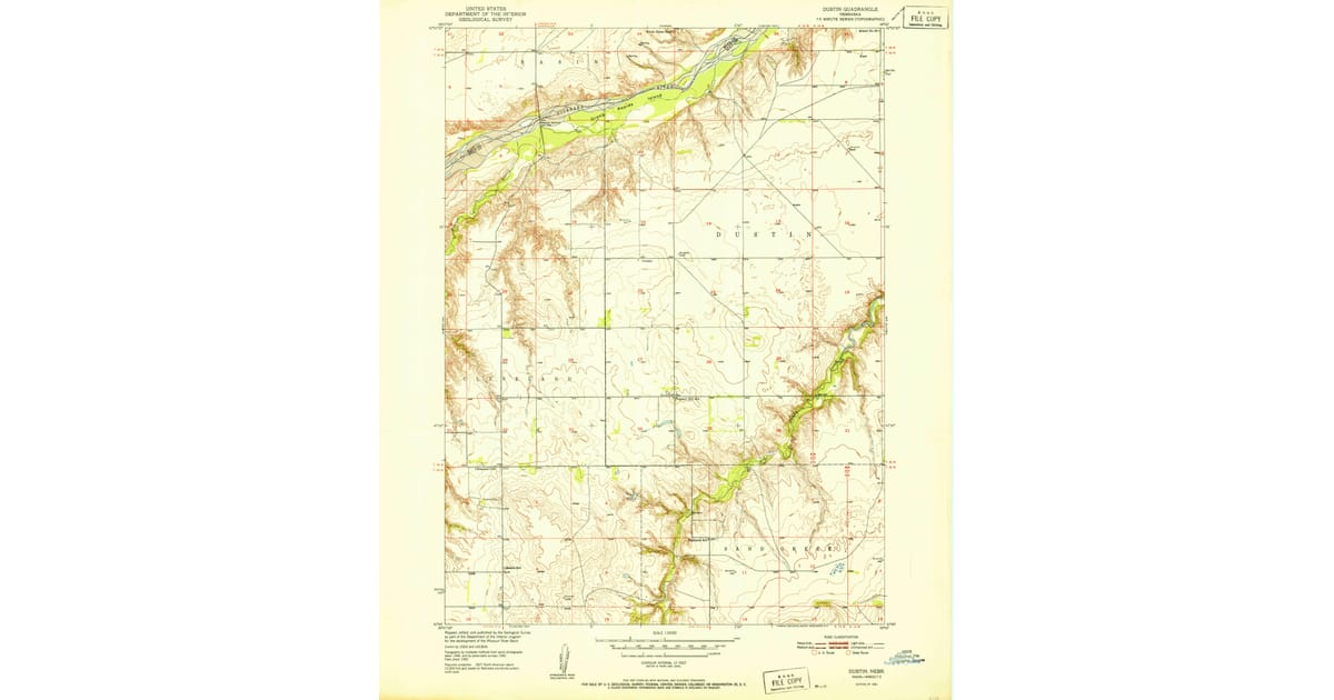 1951 Map of Dustin, Holt County, NE — High-Res, 1951 Print #2 | Pastmaps