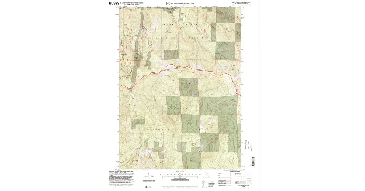 1998 Map of Dutch Creek, Siskiyou County, CA — High-Res | Pastmaps