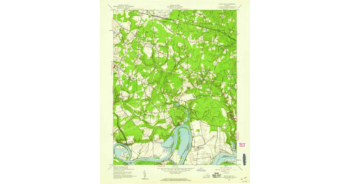 1952 Map of Dutch Gap, Henrico County, VA — High-Res | Pastmaps