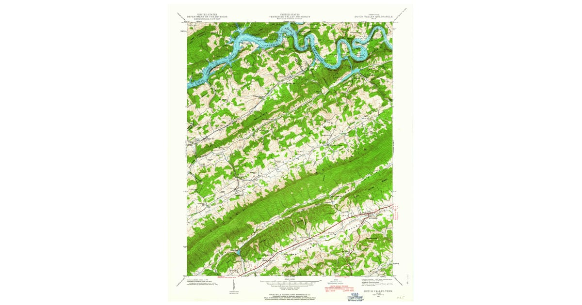 1941 Map of Dutch Valley, Grainger County, TN — High-Res | Pastmaps