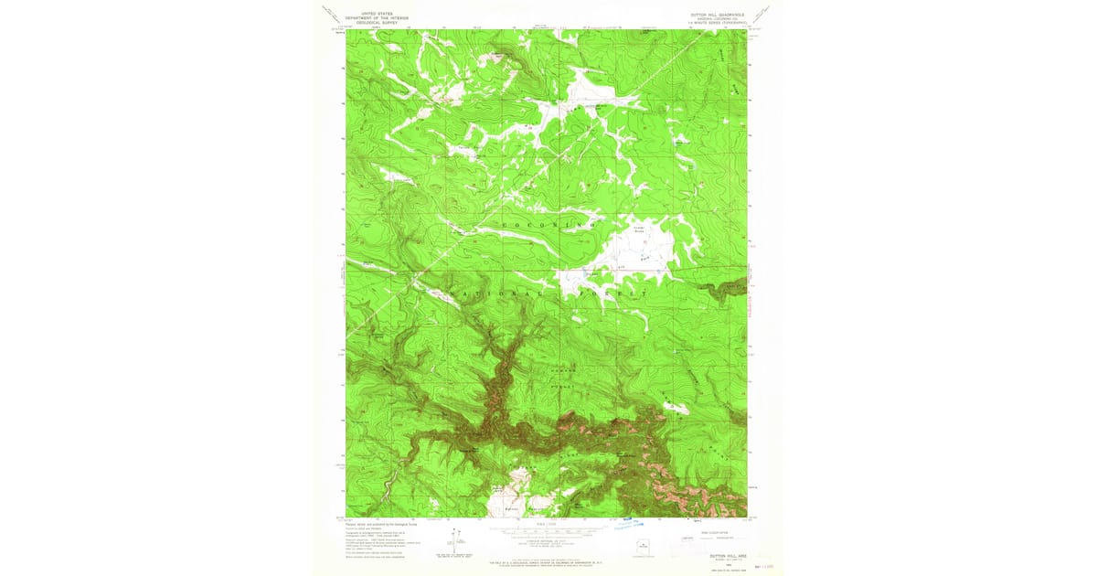 1963 Map of Dutton Hill, Coconino County, AZ — High-Res | Pastmaps