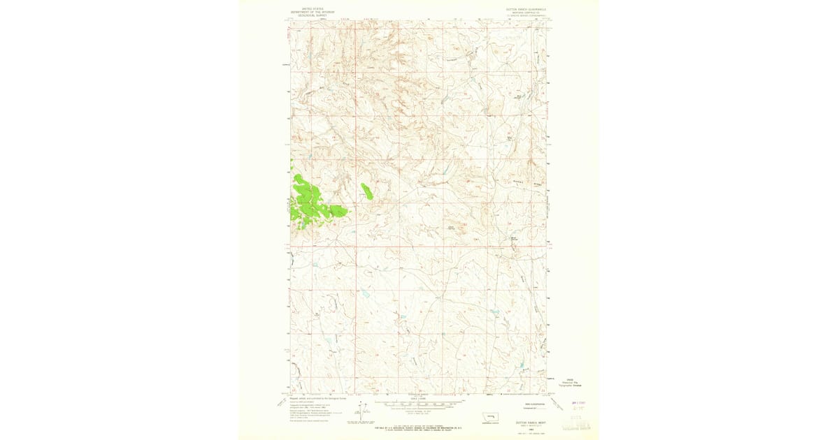 1963 Map of Dutton Ranch, Garfield County, MT — High-Res | Pastmaps