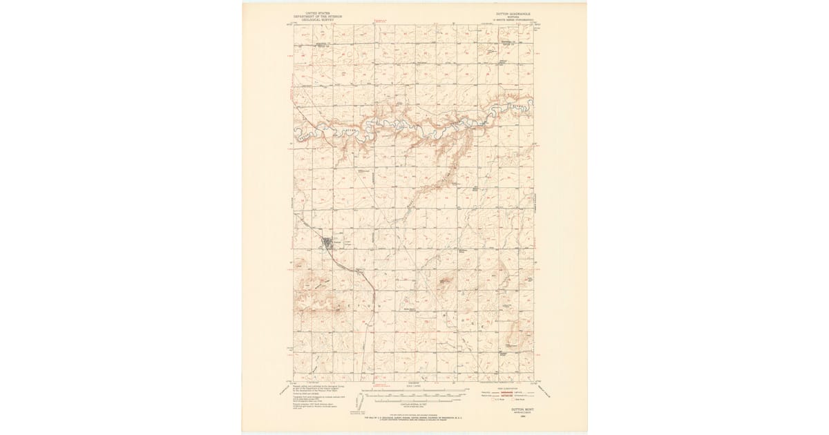 1950 Map of Dutton, MT — High-Res | Pastmaps