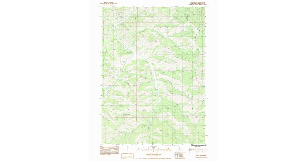 1984 Map of Duzel Rock, Siskiyou County, CA — High-Res | Pastmaps