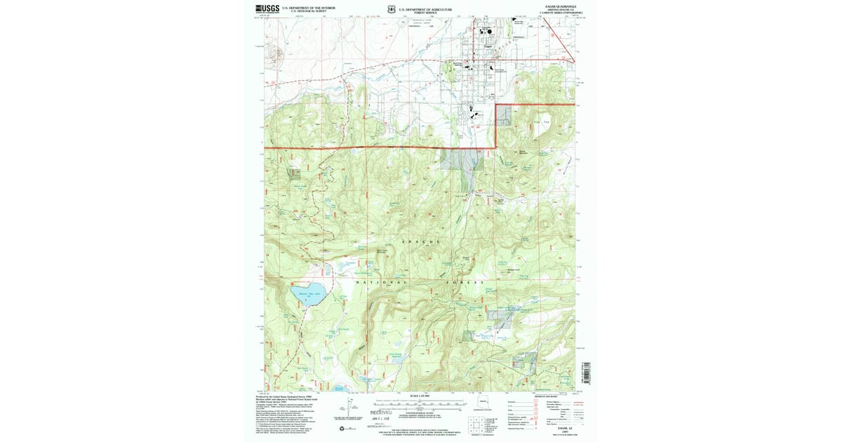 1997 Map of Eagar, AZ — High-Res | Pastmaps