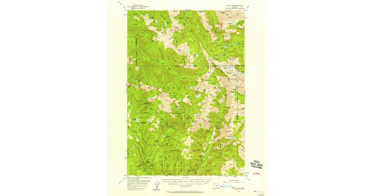 1954 Map of Eagle Cap, Wallowa County, OR — High-Res | Pastmaps