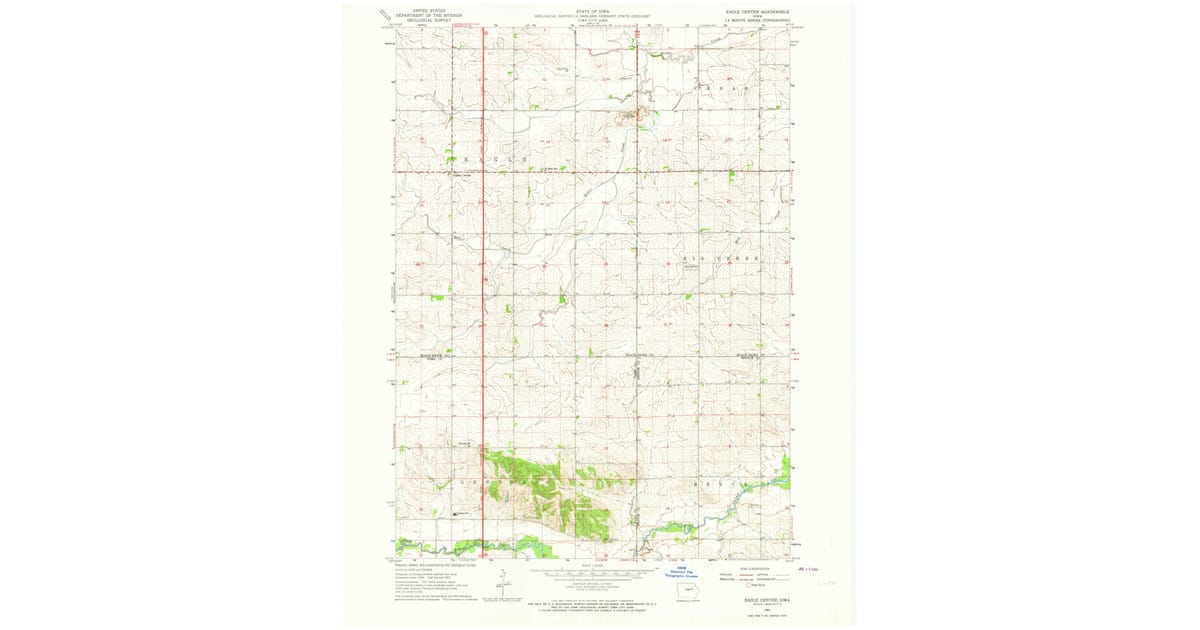 1963 Map of Eagle Center, Black Hawk County, IA — High-Res | Pastmaps