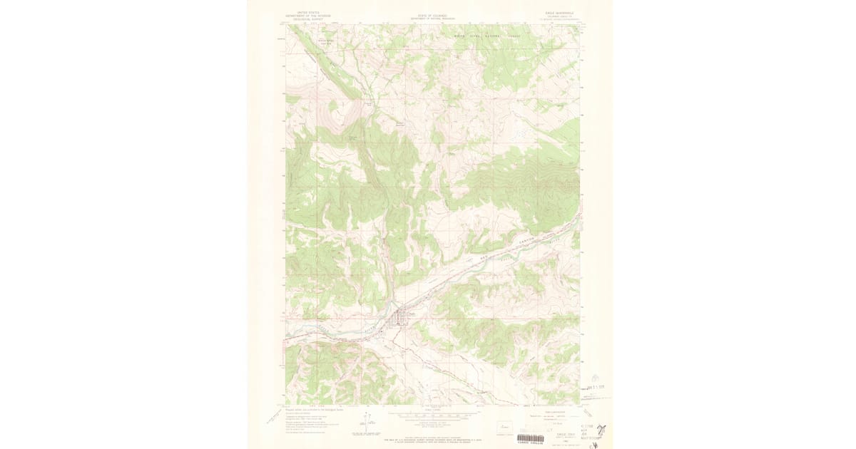 1962 Map of Eagle, CO — High-Res, 1969 Print | Pastmaps