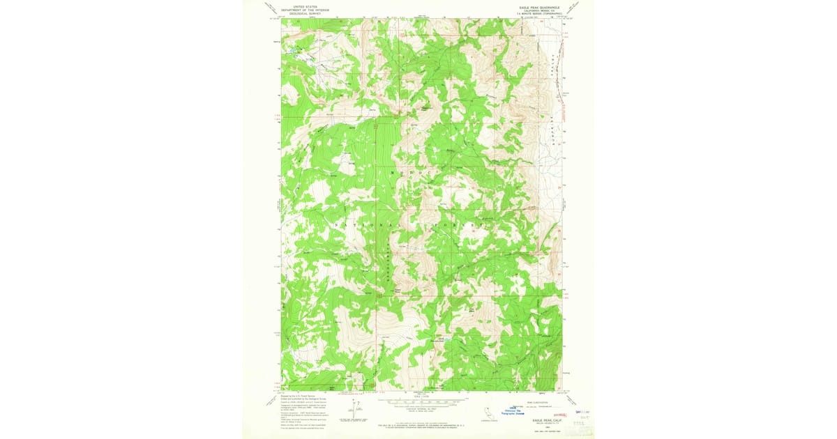 1963 Map of Eagle Peak, Modoc County, CA — High-Res | Pastmaps