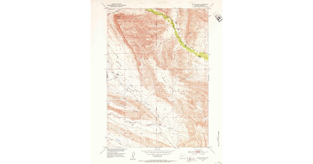 1951 Map of Eagle Point, Fremont County, WY — High-Res | Pastmaps