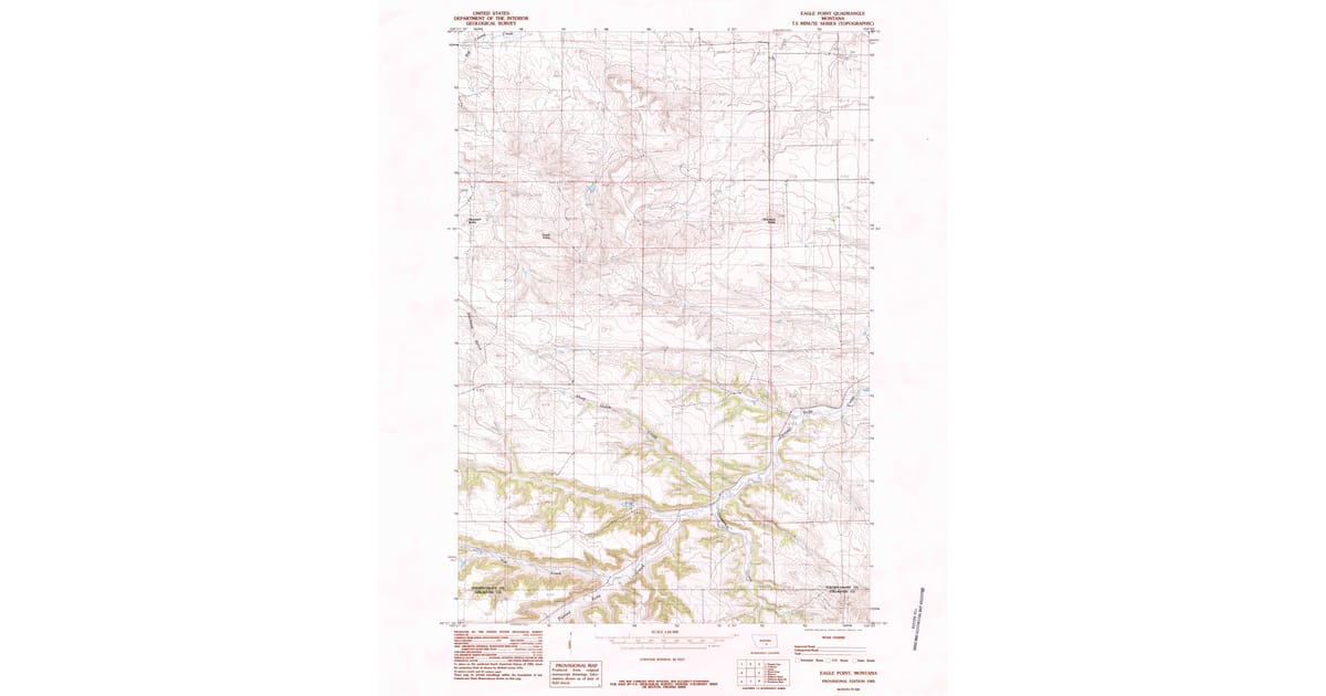 1985 Map of Eagle Point, Golden Valley County, MT — High-Res | Pastmaps