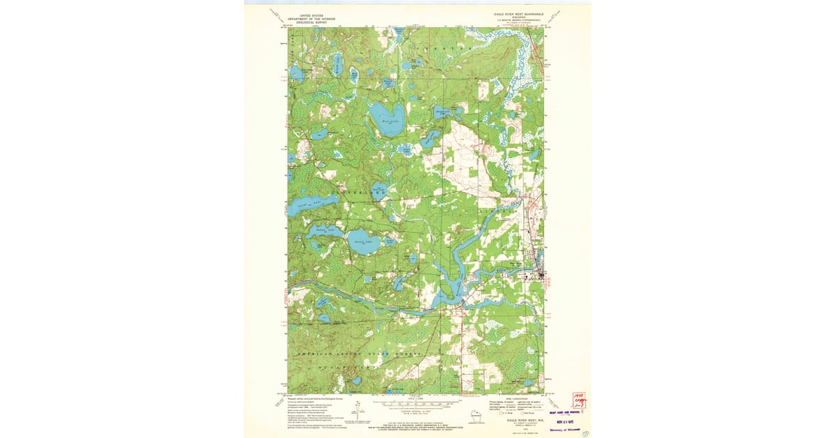 1970 Map of Eagle River West, Vilas County, WI — High-Res | Pastmaps
