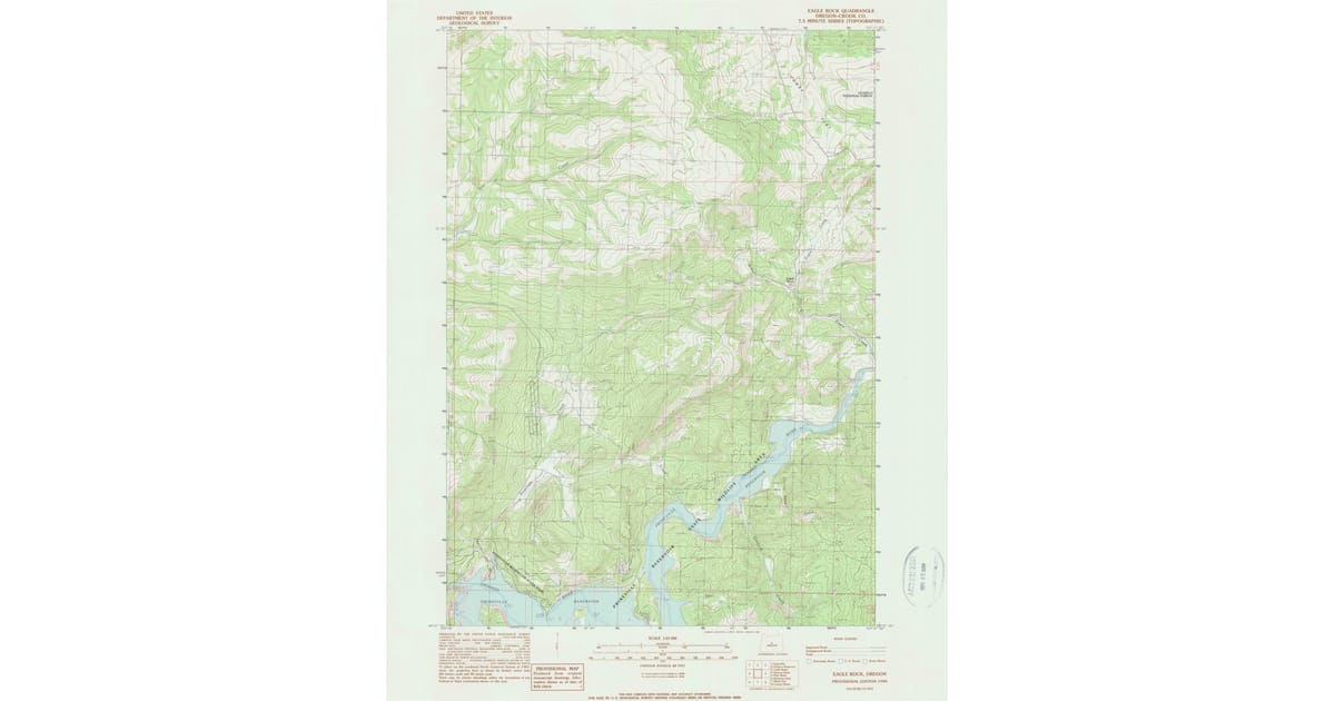 1990 Map of Eagle Rock, Crook County, OR — High-Res | Pastmaps