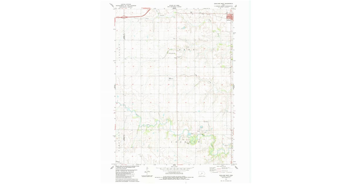 1983 Map of Earlham West, Madison County, IA — High-Res | Pastmaps