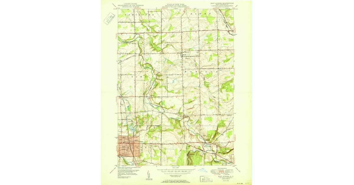1950 Map of East Aurora, NY — High-Res | Pastmaps