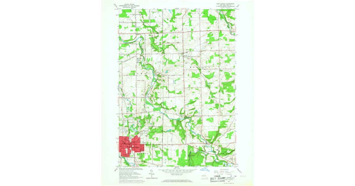 1965 Map of East Aurora, NY — High-Res | Pastmaps