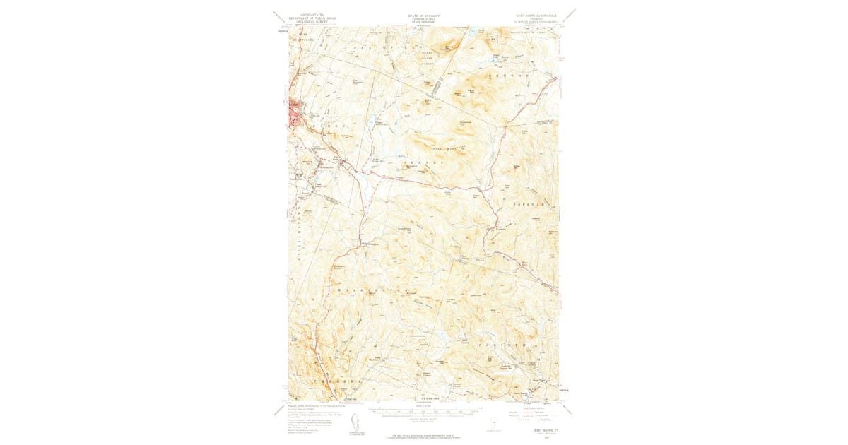 1957 Map of East Barre, VT — High-Res | Pastmaps
