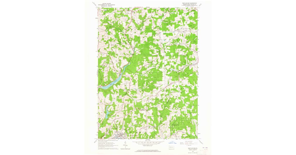 1964 Map of East Butler, PA — High-Res | Pastmaps