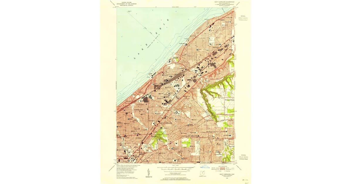 1953 Map of East Cleveland, OH — High-Res | Pastmaps