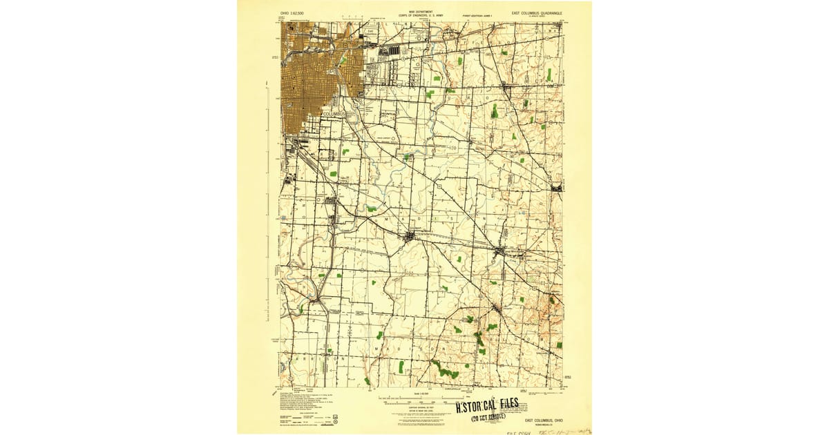 1943 Map of East Columbus, Franklin County, OH — High-Res | Pastmaps