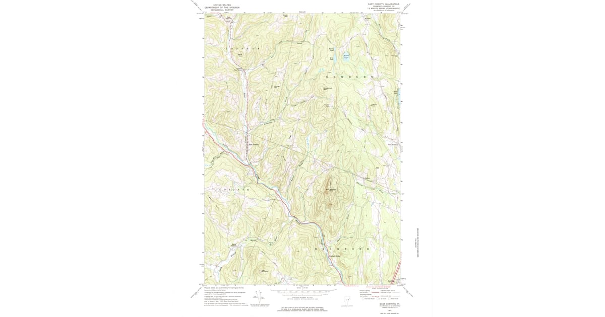1973 Map of East Corinth, Orange County, VT — High-Res | Pastmaps