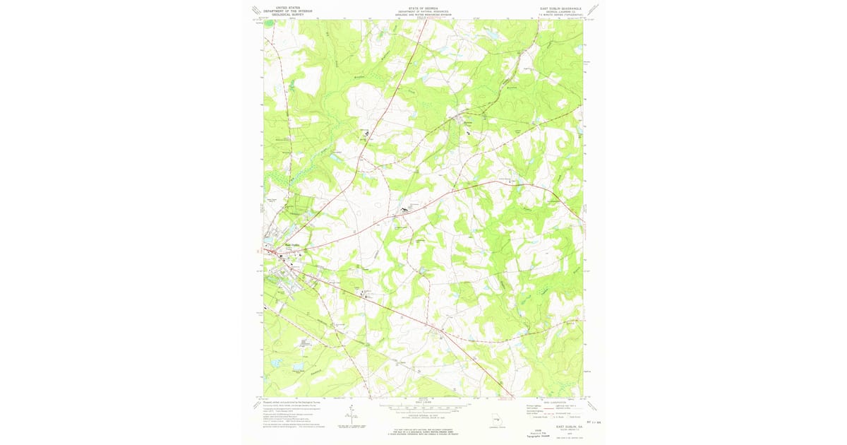 1974 Map of East Dublin, GA — High-Res | Pastmaps