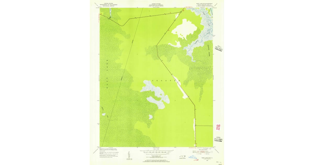 1953 Map of East Lake SE, Dare County, NC — High-Res | Pastmaps