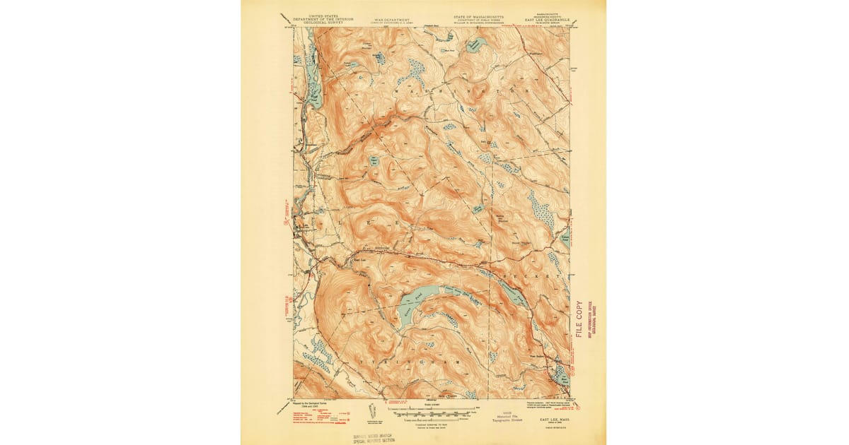 1948 Map of East Lee, Berkshire County, MA — High-Res | Pastmaps