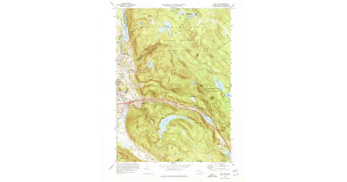 1973 Map of East Lee, Berkshire County, MA — High-Res | Pastmaps