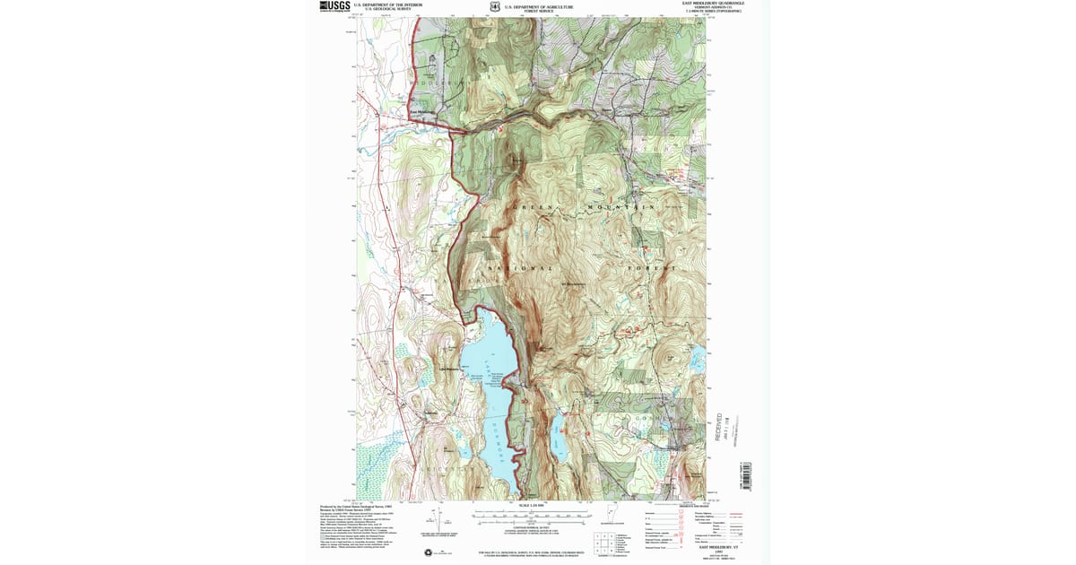 1997 Map of East Middlebury, VT — High-Res | Pastmaps