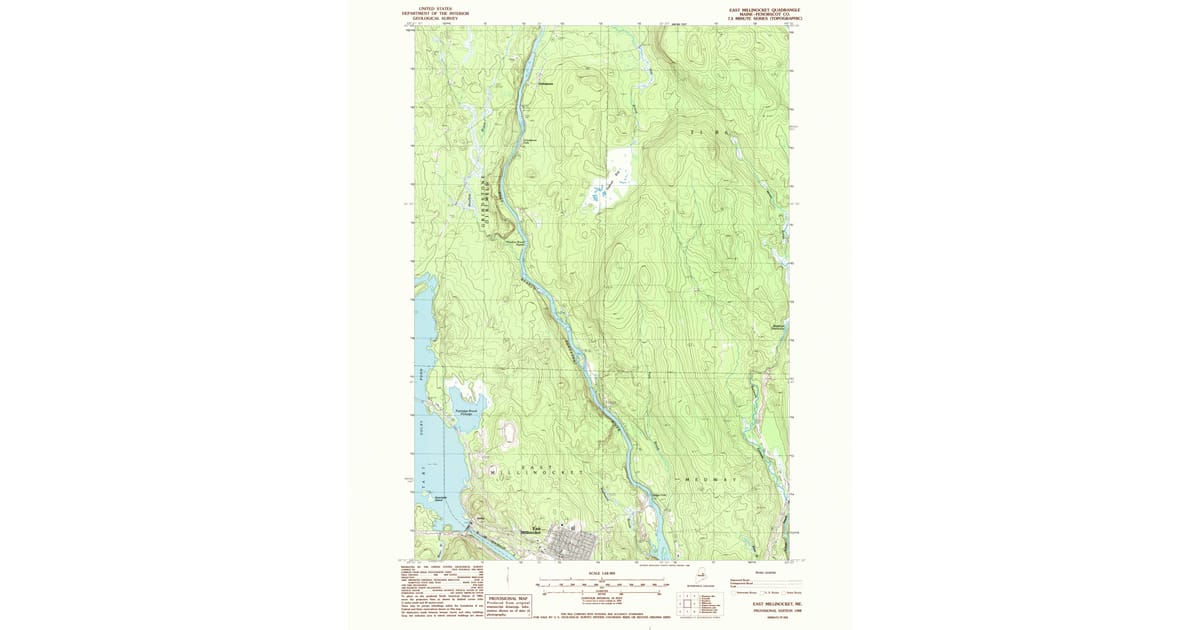 1988 Map of East Millinocket, Penobscot County, ME — High-Res | Pastmaps