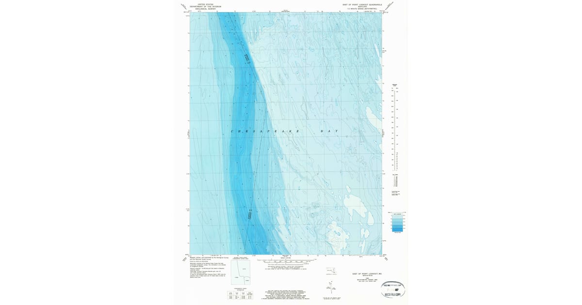 1982 Map of East Of Point Lookout, Dorchester County, MD — High-Res ...