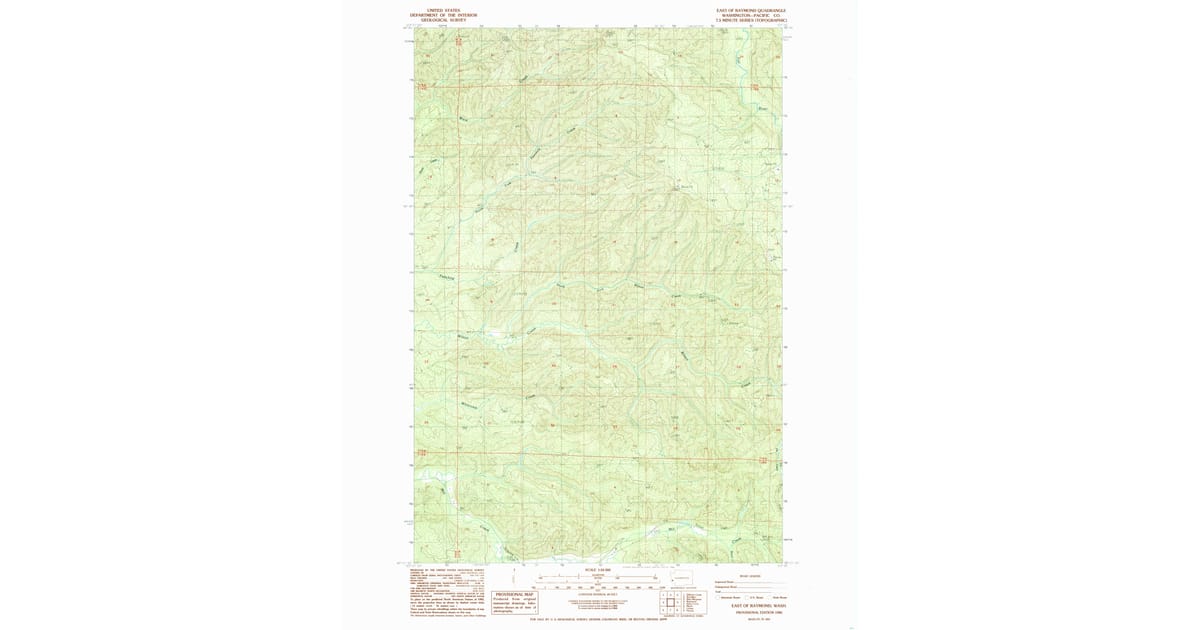 1986 Map of East of Raymond, Pacific County, WA — High-Res | Pastmaps