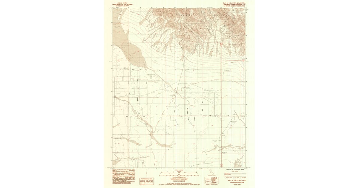 1984 Map of East of Valley Mtn., San Bernardino County, CA — High-Res ...