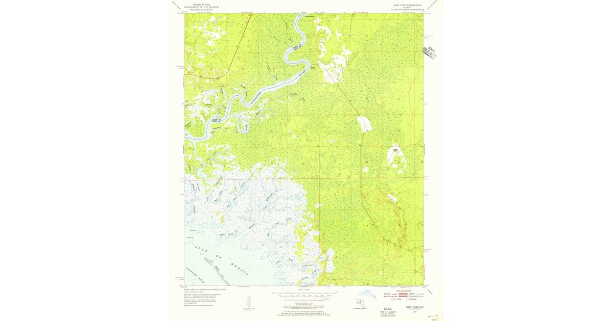 1954 Map of East Pass, Levy County, FL — High-Res | Pastmaps