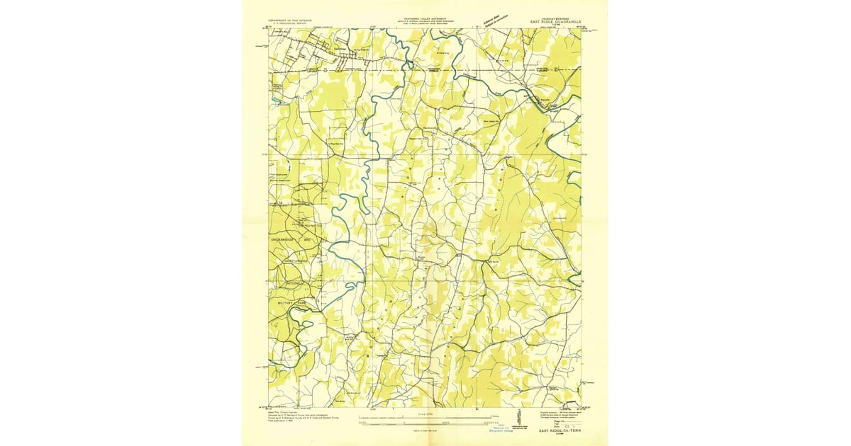 1935 Map of East Ridge, TN — High-Res | Pastmaps