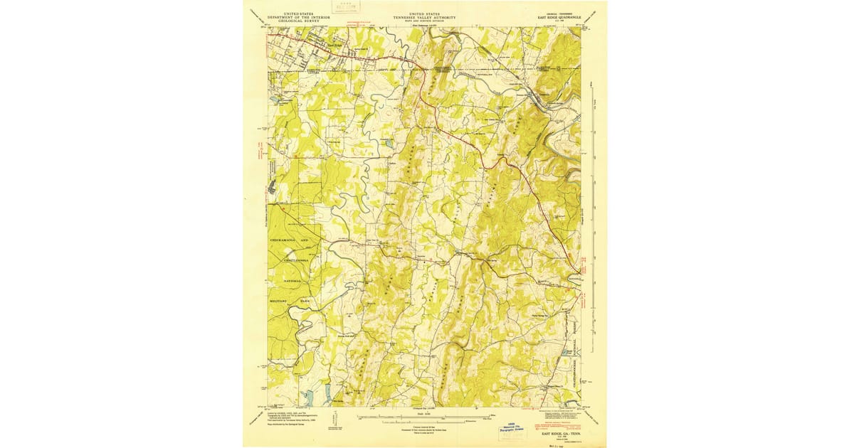 1946 Map of East Ridge, TN — High-Res | Pastmaps