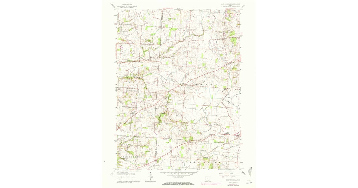 1958 Map of East Ringgold, Fairfield County, OH — High-Res, 1972 Print ...
