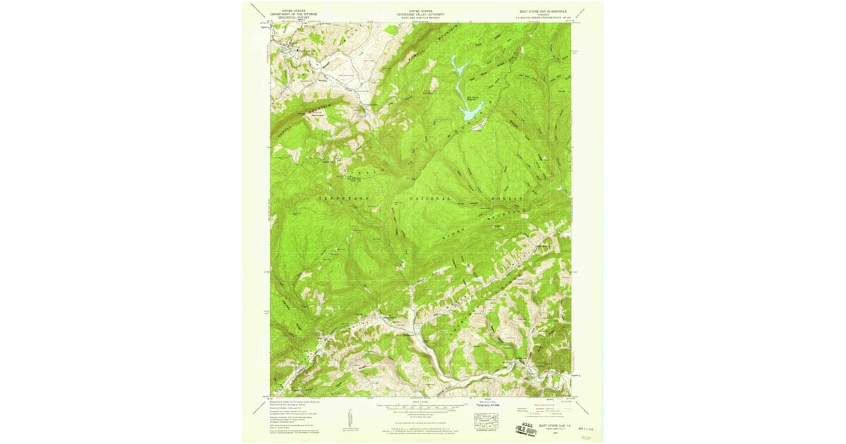 1957 Map of East Stone Gap, VA — High-Res | Pastmaps